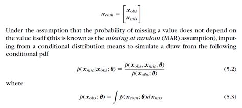 Machine Learning How To Implement Single Imputation From Conditional Distribution Data