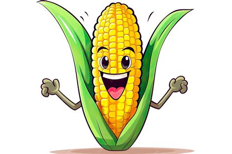 Premium Ai Image Animated Cartoon Corn With Beautiful Background Ai Generated