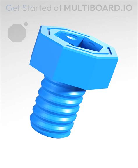 20 Mm Mid Thread Honeycomb Head Small Thread Hole Bolt 3d Model By