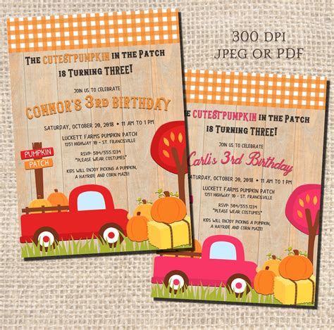 Pumpkin Patch Invitations Pumpkin Patch Birthday Invitations Pumpkin Patch Party Invitations