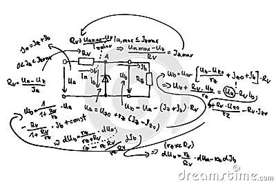 Circuit Diagram And Equations Royalty Free Stock Photography Image 10714947