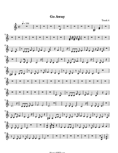 Go Away Sheet Music Go Away Score •