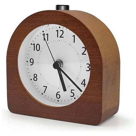 Okwish Wecker Analog Tischuhr Reisewecker Alarm Uhr Clock Nachttischwecker Holzuhr Ohne Ticken