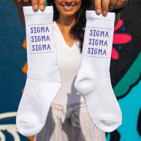 Sigma Sigma Sigma Crew Socks Printed In Sorority Colors