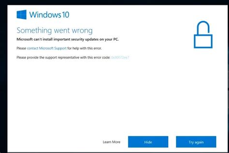 Solved Microsoft Cannot Install Important Security Updates On Your Pc 0x80072ee7