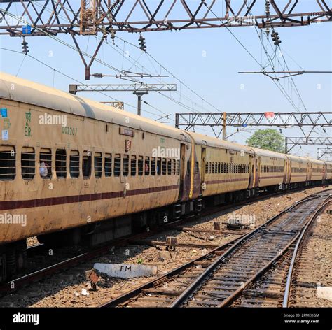 Train With Rail Track Train With The Rail Line Indian Railway Modern