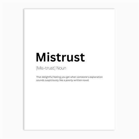 Mistrust Definition Meaning Art Print By Kaigozen Fy