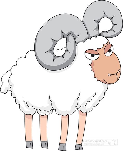 Clip Art Of A Grumpy Ram Free Classroom Illustration 3896593