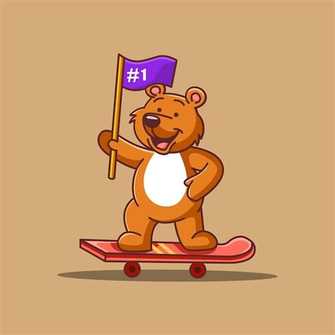 Premium Vector Cute Bear Character Logo