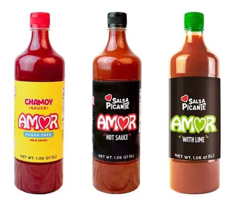 Salsa Amor Chamoy Limón Pack Con 3 Botellas 1 Litro Mercadolibre