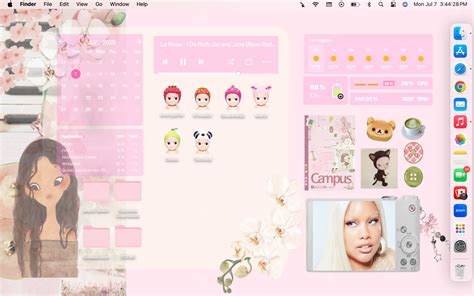 Cute Aesthetic Pink Mac Desktop Layout Widgets ♡ Desktop Wallpaper