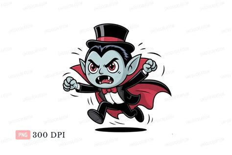Cartoon Vampire Running Black Background Image