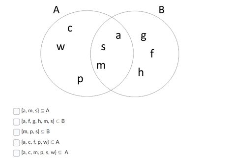 Solved Q18b Define The Sets A And B As Shown Select All Course