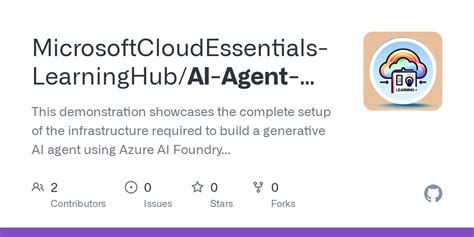 Github Microsoftcloudessentials Learninghubai Agent Infra Blueprint This Demonstration