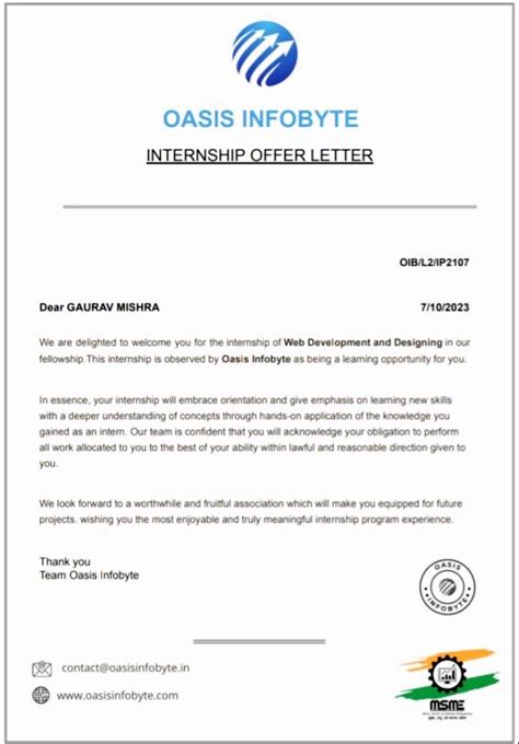 Gaurav Mishra On Linkedin Oasisinfobyte Internship