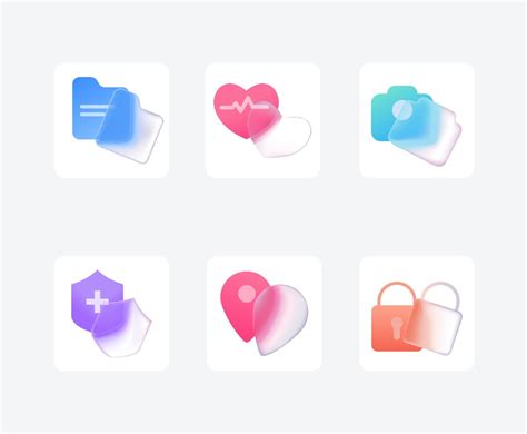 Glassmorphism Icons Set Ui Freevectors