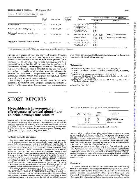 Pdf Hyperhidrosis In Acromegaly Effectiveness Of Topical Aluminium