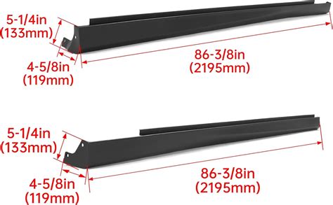 Hecasa Side Skirt Compatible With 2012 2023 Dodge Charger Replacement