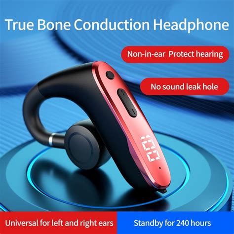 Buy W8 True Bone Conduction Ear Hook Led Bluetooth 5 2 Headset Ipx5 Waterproof Sports Earpiece