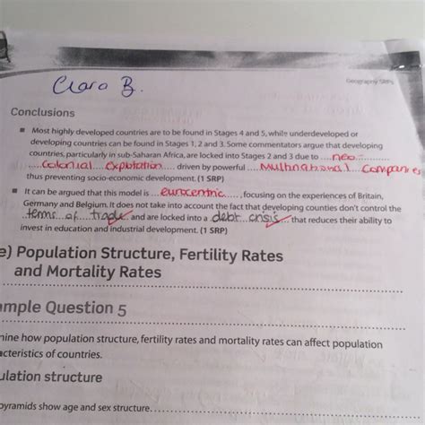 Geography Demographic Transition Model