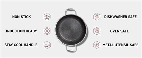 Hexclad Hybrid Nonstick 8 Quart Stockpot With Tempered Glass Lid Stay Cool Handles