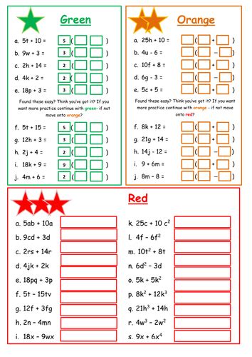 Expanding And Factorizing Teaching Resources