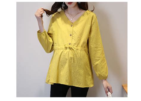 Дамска риза за бременни жени с копчета и връзки Badu Bg