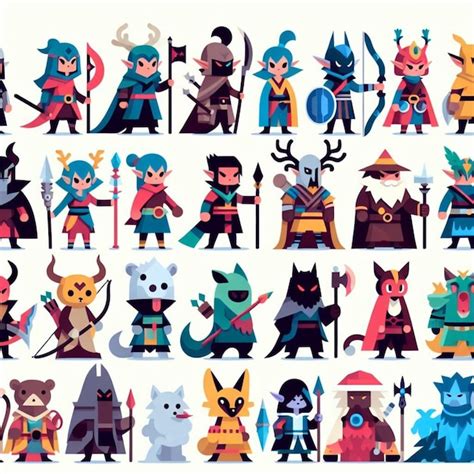 Flat Design Character Set Premium Ai Generated Image