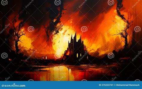 World In Flames A Dramatic And Emotional Scene Made With Generative