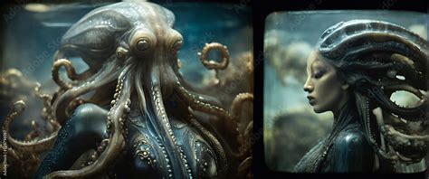 In The Exquisite Composition A Resplendent Tentacled Alien Of Majestic