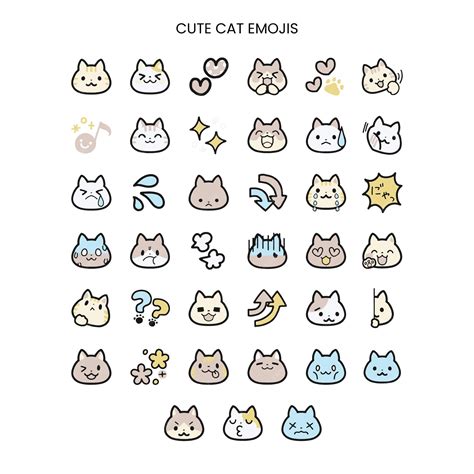 Premium Vector Pack Of Cat Emoji Vector Icon