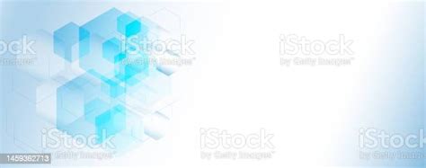 파란색과 흰색 육각형과 기하학적 추상적 배경 구조 분자 및 통신 과학 기술 및 의료 개념 벡터 일러스트레이션 추상적인에 대한 스톡 벡터 아트 및 기타 이미지 Istock