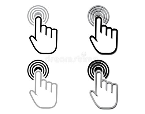 Touchscreen Interaction Icon Pointer Click Icon Clicking The Cursor Line Symbol And Pointing