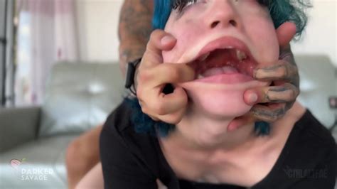 Slutty Blue Haired Stepsis Gets Her Tight Pussy Fucked Hard And A Cock