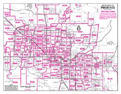 Phoenix Metropolitan Arterial Streets Zip Code Wall Map By Wide World