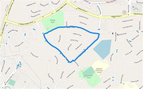 Hilltop Park In California Walking Map