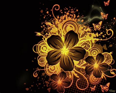 Gold Flower Wallpapers Top Free Gold Flower Backgrounds Wallpaperaccess