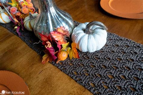 Fall Table Runner Free Crochet Pattern Heart Hook Home