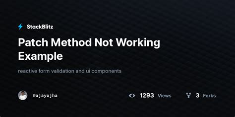 Patch Method Not Working Example Stackblitz