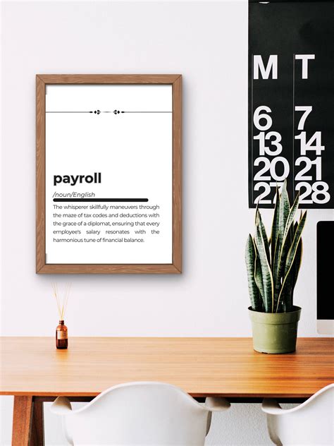 Payroll Definition Print Funny Office Decor Digital Download Etsy