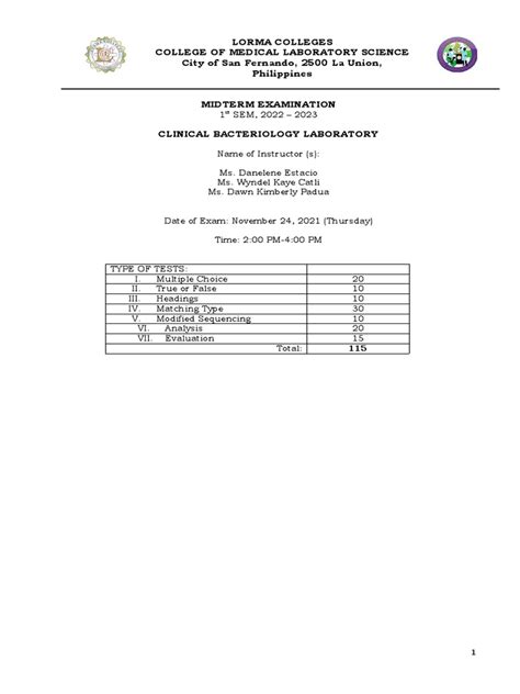 Bacteriology Lab Midterm Exam Pdf Growth Medium Bacillus