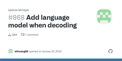 Add Language Model When Decoding · Openai Whisper · Discussion 868