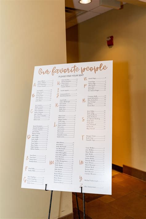 Cute Seating Chart Idea Briannarosephotography Reception