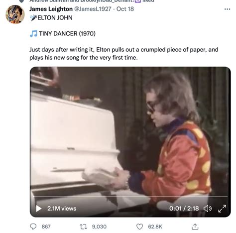 First Performance Of Tiny Dancer Dangerous Intersection