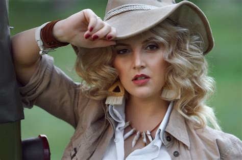 Premium Photo Portrait Of A Girl Wearing A Hat