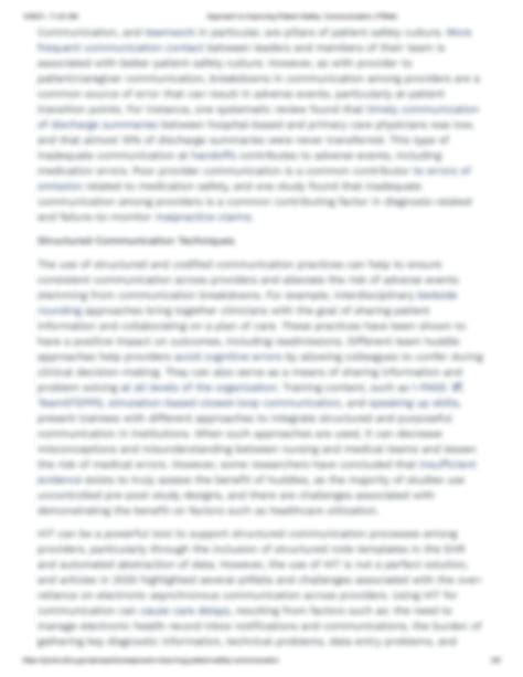 Solution Approach To Improving Patient Safety Communication Psnet