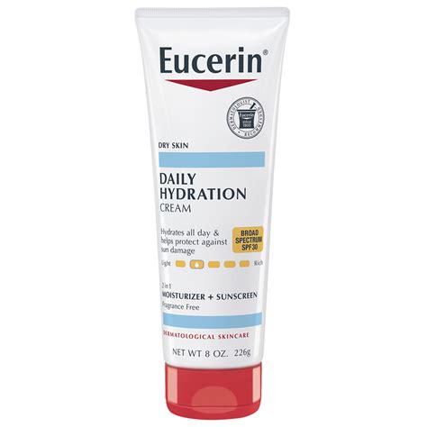 Eucerin Daily Hydration Spf 30 Sunscreen Body Cream For Dry Skin 8 Oz