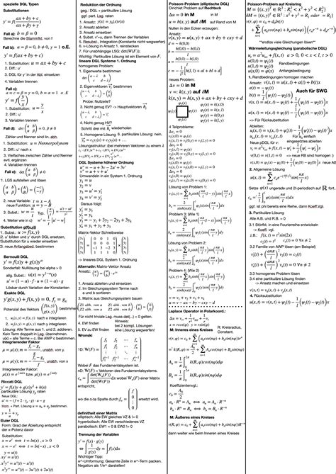 Differential Equations Cheat Sheet Matrix Differential Calculus Cheat