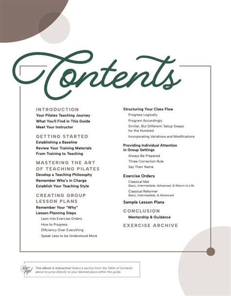 Pilates Lesson Planning Guide Etsy