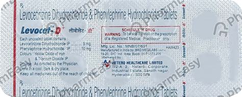 Levocet D Plus Strip Of 10 Tablets Uses Side Effects Price And Dosage